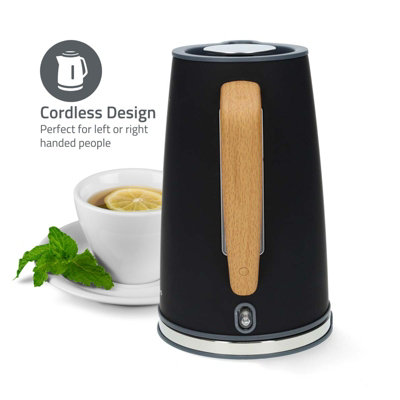 Nedis 1.7L Soft Touch Jug Kettle with Wood Effect Handle, Overheat ...