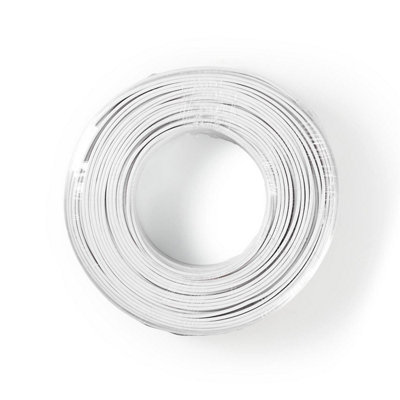 Nedis 100m Bi-Wire Audio Speaker Cable 2 x 1.50 mm CCA, White