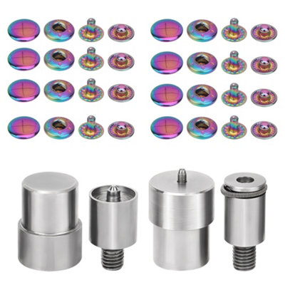 Neel Blue 15mm Rainbow S-Spring Press Studs with Fixing Die Set