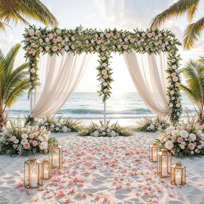 Neel Blue 4x8 Metal Frame Backdrop Stand, Photography Arch Stand Kit