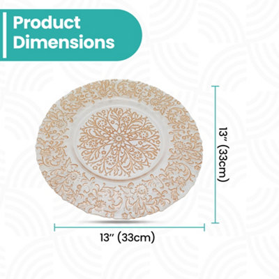 Neel Blue Charger Plates for Table Decoration - Royal Rose Gold Design ...