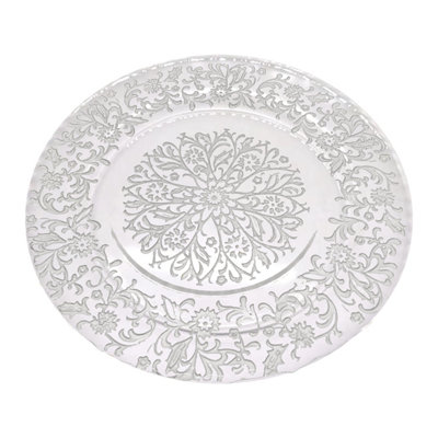 Neel Blue Charger Plates for Table Decoration - Royal Silver Design ...