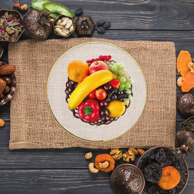 Neel Blue Clear Acrylic Charger Plate with Gold Trim - 33cm