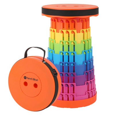 Neel Blue Foldable Telescopic Stool, Portable Collapsible Camping Stool ...