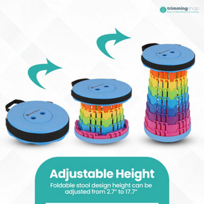 Neel Blue Foldable Telescopic Stool, Portable Collapsible Camping Stool ...