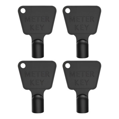 Neel Blue Gas & Electric Meter Box Key, Black Plastic Utility Key, 4pcs