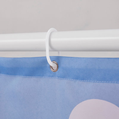 Light blue and grey shower curtain store