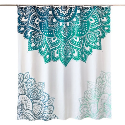 Neel Blue Mandala Shower Curtain Polyester Fabric Bathroom Curtain ...