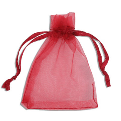 Neel Blue Pack of 100 Organza Bags, 7cm x 9cm Gift Bags Sheer ...