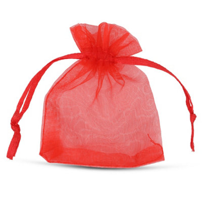 Neel Blue Pack of 100 Organza Bags, 7cm x 9cm Gift Bags Sheer ...