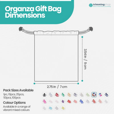 Neel Blue Pack of 100 Organza Bags, 7cm x 9cm Gift Bags Sheer ...