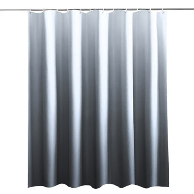 Neel Blue Polyester Fabric Bathroom Shower Curtain With Hooks 180cm x ...