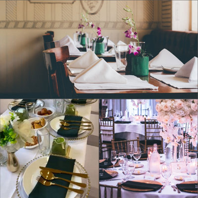 Neel Blue Polyester Table Napkin - Orange - 50cm x 50cm