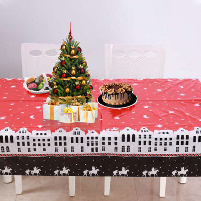 Neel Blue PVC Xmas Design Tablecloth 120cm x 180cm | DIY at B&Q
