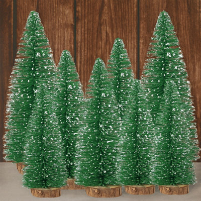 Neel Blue Set of 8pcs Mini Christmas Trees, Small Artificial Pine Table ...