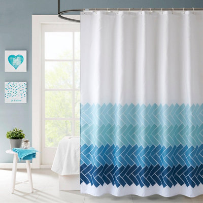 Neel Blue Shower Curtain Polyester Bathroom Curtain Mould & Mildew ...