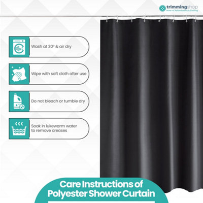 Neel Blue Shower Curtain Polyester Bathroom Curtain Mould & Mildew ...