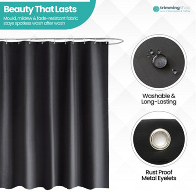 Neel Blue Shower Curtain Polyester Bathroom Curtain Mould & Mildew ...