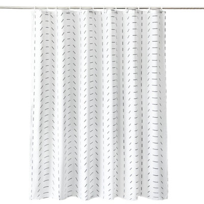 Neel Blue Shower Curtain Polyester Bathroom Mould & Mildew Resistant ...