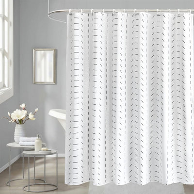 Neel Blue Shower Curtain Polyester Bathroom Mould & Mildew Resistant ...