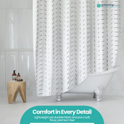 Neel Blue Shower Curtain Polyester Bathroom Mould & Mildew Resistant ...