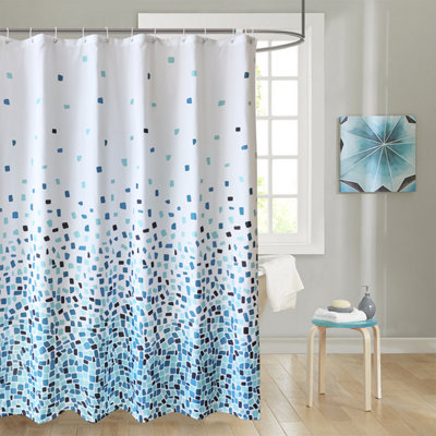 Neel Blue Shower Curtain Polyester Fabric Bathroom Curtain Mould ...