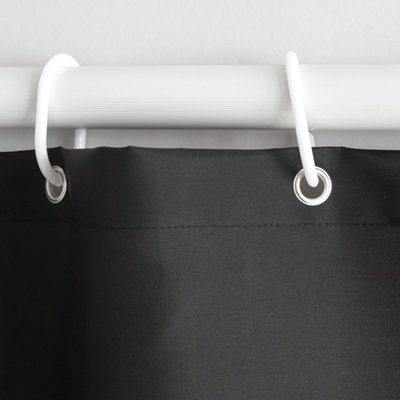 Neel Blue Shower Curtain Polyester Mould & Mildew With 12 Curtain Hook ...