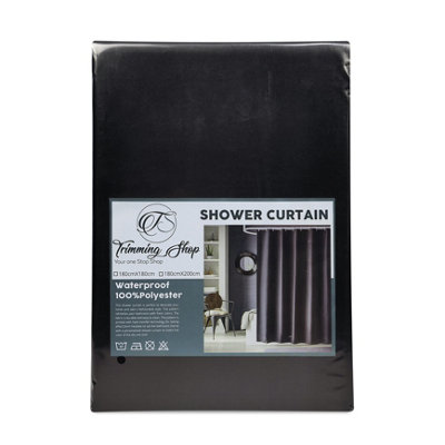 Neel Blue Shower Curtain Polyester Mould & Mildew With 12 Curtain Hook ...
