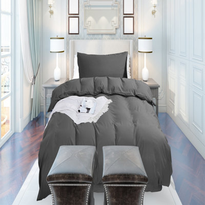 Neel Blue Single Duvet Cover & Matching Pillow Case - Grey | DIY at B&Q