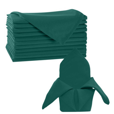 Neel Blue Spun Polyester Table Napkin - Green -50cm x 50cm | DIY at B&Q