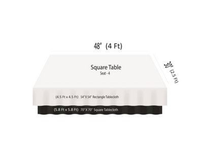 Neel Blue Square Tablecloth 137cm - White (pack of 10) | DIY at B&Q