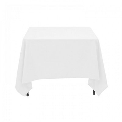 Neel Blue Square Tablecloth 178cm - White | DIY at B&Q