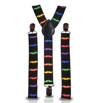 Neel Blue Y Shape Elastic Braces, Metal Clips Suspender, Multi Colour