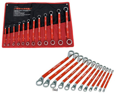 Neilsen 12pc Soft Grip Double Offset Ring Spanner Set Metric Wrench Spanners