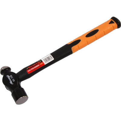 Neilsen 16oz Round Ball Pein Hammer Fibreglass Rubber Grip Engineers ...