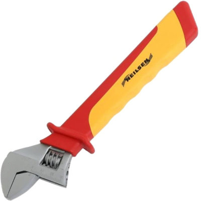 Neilsen 250mm Adjustable Spanner Wrench VDE Insulated Soft Grip Handle 10"
