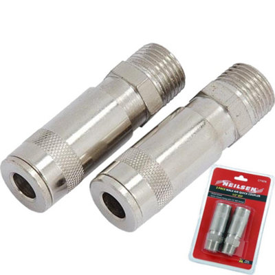Neilsen 2pc Air Line Fittings Hose Compressor Coupler Connector 1/2 ...