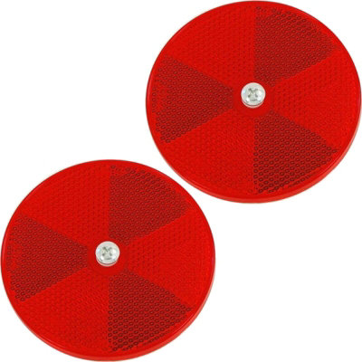 Neilsen 2pc Red Round Reflector Light Rear Trailer Reflectors Caravan ...