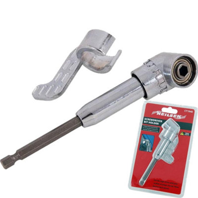 Neilsen Offset Screwdriver Bit Holder 50mm 90 Degree 1/4" Hex Drill ...