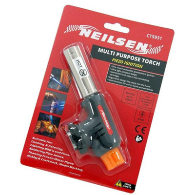 Neilsen Torch Piezo Auto Ignition Head Multi Purpose Heating Soldering ...