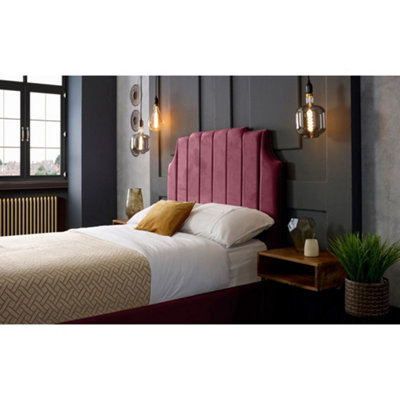 Nelson Plush Velvet Maroon Bed Frame
