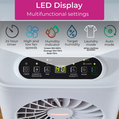 Neo 12L / Day Dehumidifier, Humidity Indicator, Laundry Mode 24H Timer & Continuous Hose