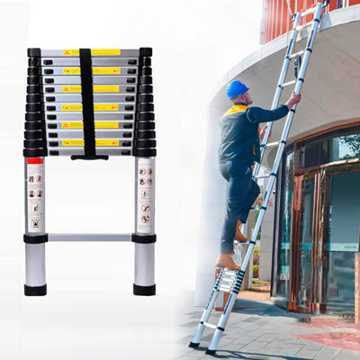 Buy Neo 3.2M Extendable Aluminium Foldable Telescopic Ladder at B&Q