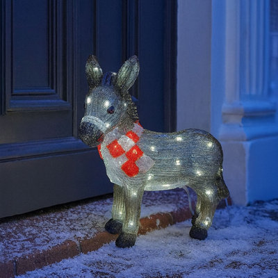 Neo 34 cm Donkey Acrylic Christmas Light 30 Cool White LED Christmas ...