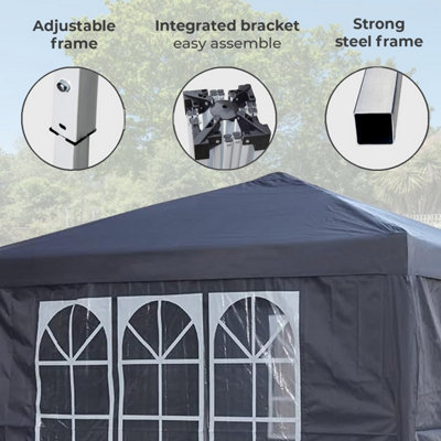 NEO 3M X 3M WATERPROOF POP UP OUTDOOR CANOPY FOLDING GARDEN GAZEBO ...