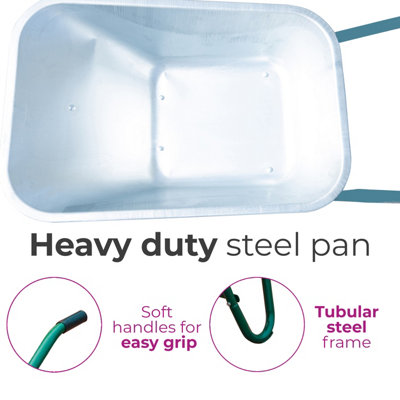 Neo 85L Large Galvanised Wheelbarrow with Pneumatic Tyre