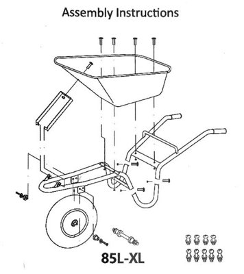 Neo 85L Large Galvanised Wheelbarrow with Pneumatic Tyre