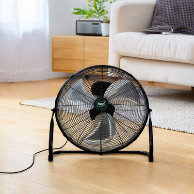 Neo Black 12 Inch High Velocity Portable Chrome Steel Metal Floor ...