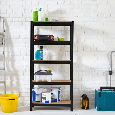 Neo Black 5 Tier Garage Shelving Racking | DIY at B&Q