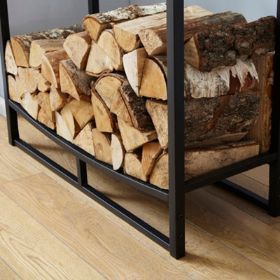 Neo Black Firewood Log Rack With Hooks
